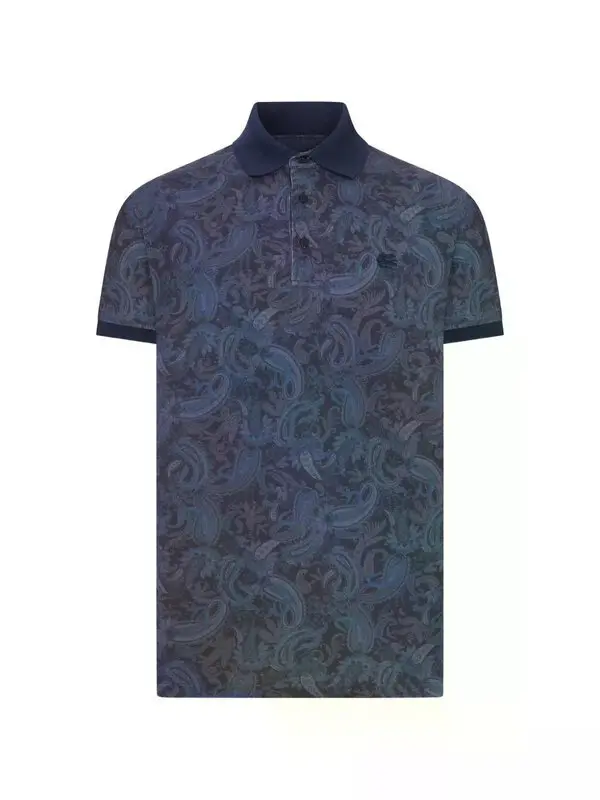 Etro Paisley-print Polo Shirt - Blue