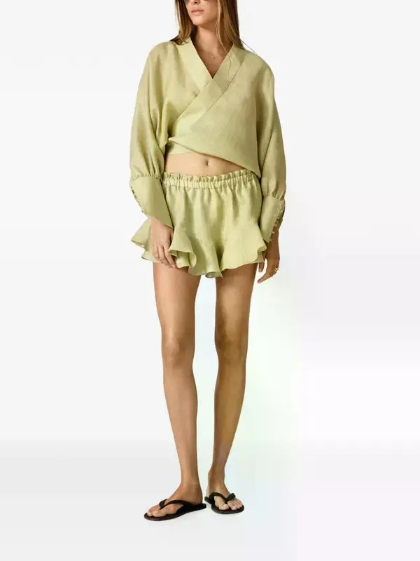 PNK Ruffled Drawstring Shorts