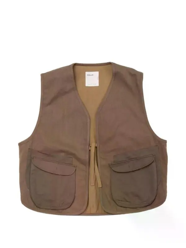 SATTA Utility Front-tie Flap-pocket Vest - Brown