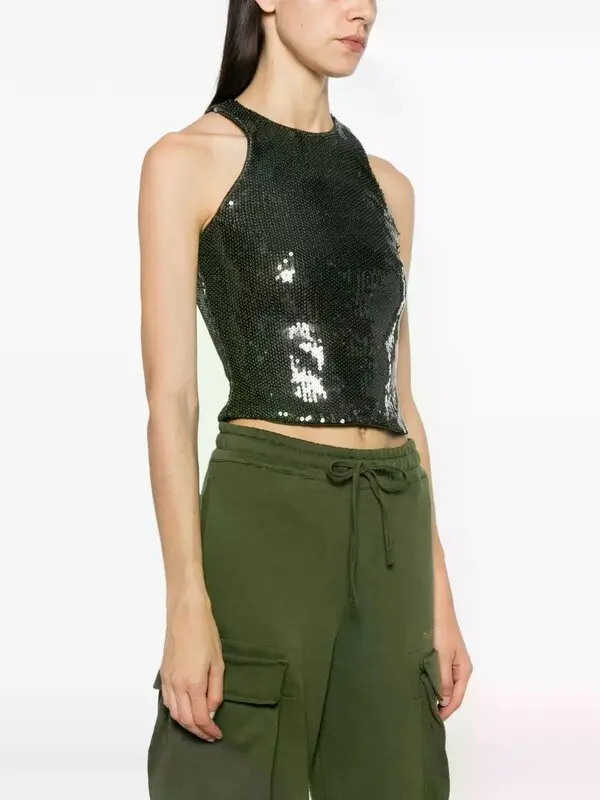 Patrizia Pepe Sequin Embellished Sleeveless Tank Top