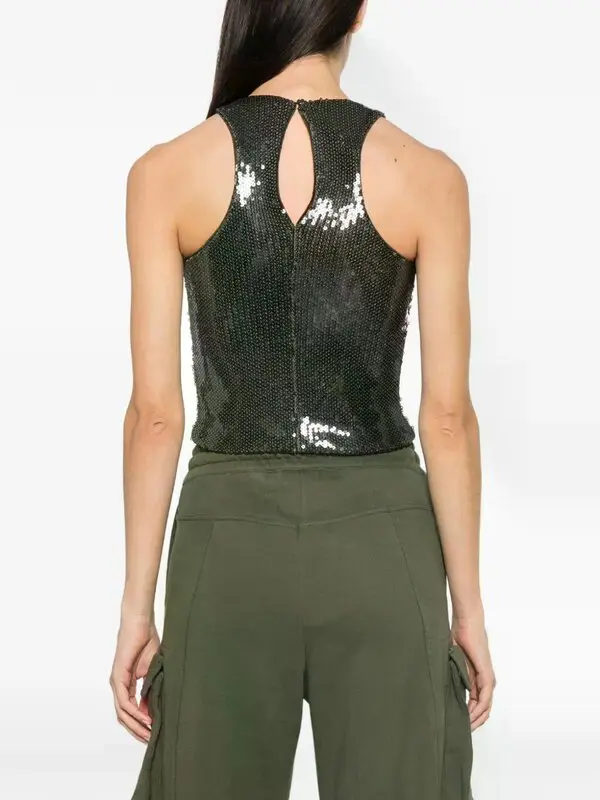 Patrizia Pepe Sequin Embellished Sleeveless Tank Top