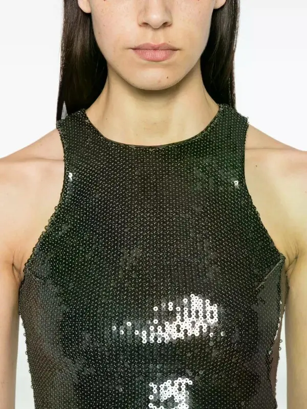 Patrizia Pepe Sequin Embellished Sleeveless Tank Top