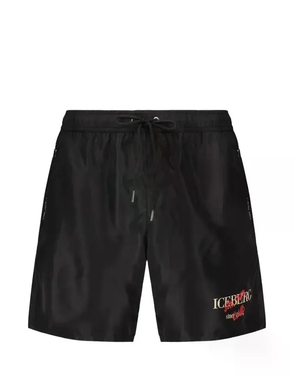 Iceberg Logo-print Drawstring Swim Shorts