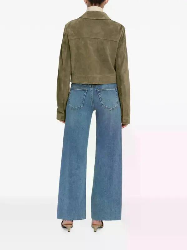 FRAME Le Pixie Raw-edge Wide-leg Jeans