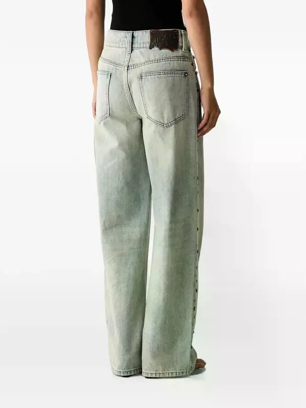 Miss Sixty Stud-embellished Wide-leg Jeans