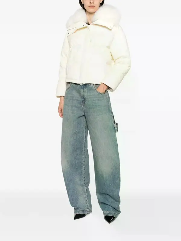 YVES SALOMON Fur-trimmed Puffer Jacket - Neutrals