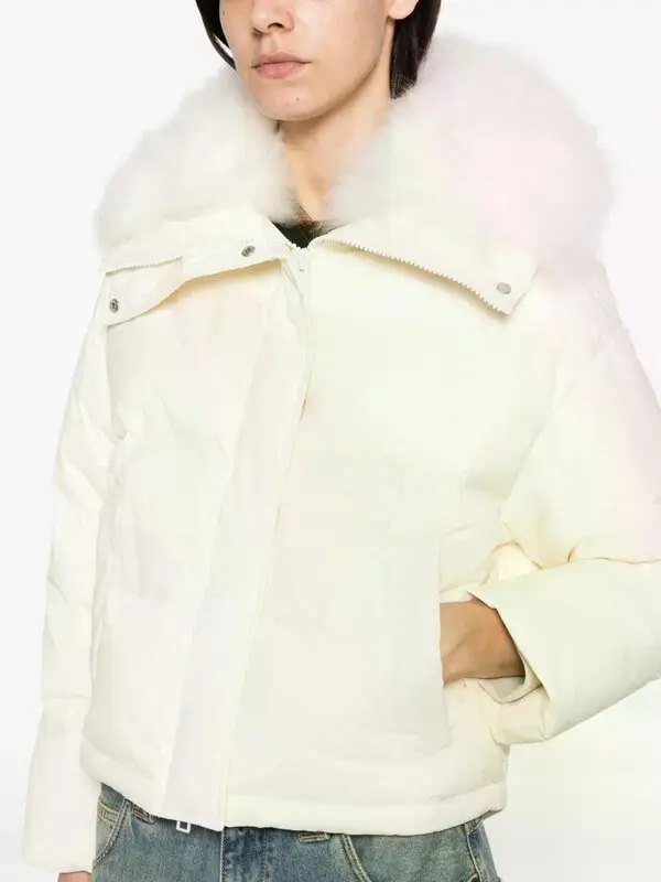 YVES SALOMON Fur-trimmed Puffer Jacket - Neutrals