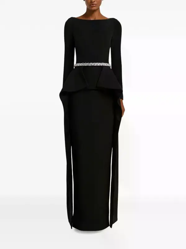 Safiyaa Dylan Crystal Embellished Peplum Top
