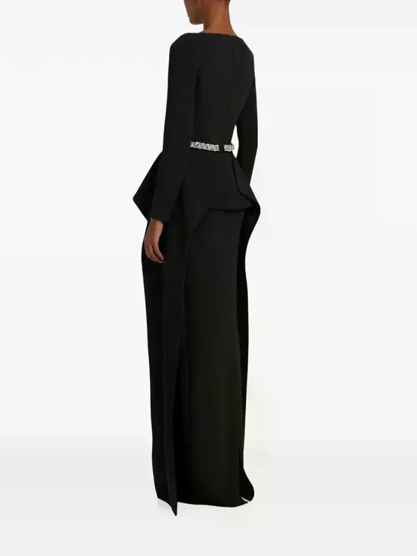 Safiyaa Dylan Crystal Embellished Peplum Top