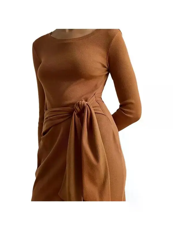 Ralph Lauren Tie-waist Side-slit Dress - Brown