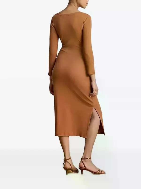 Ralph Lauren Tie-waist Side-slit Dress - Brown