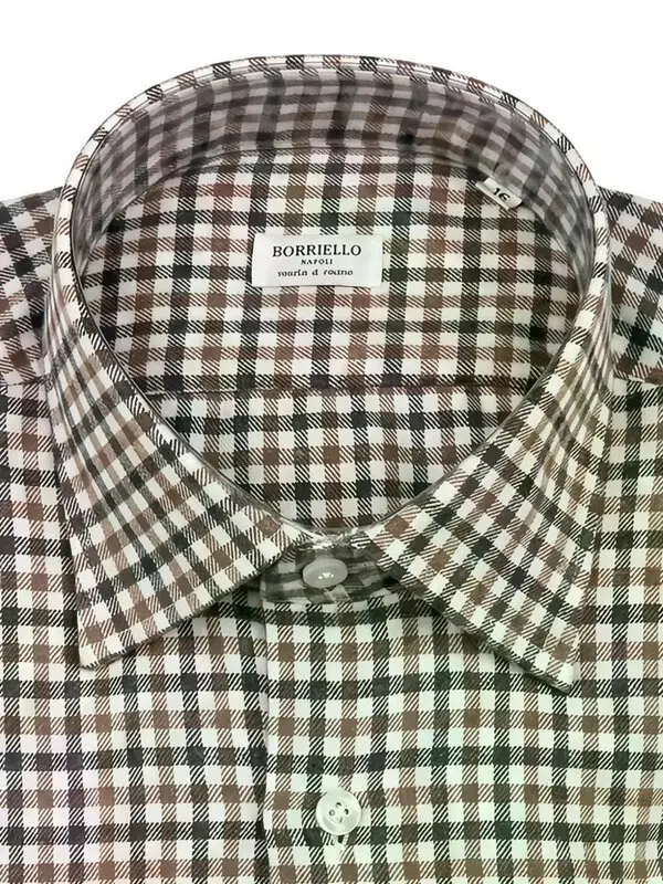 BORRIELLO NAPOLI Check-print Button-down Shirt