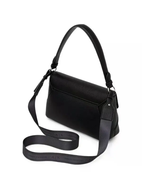 Armani Exchange Logo Plaque Pebbled Shoulder Bag