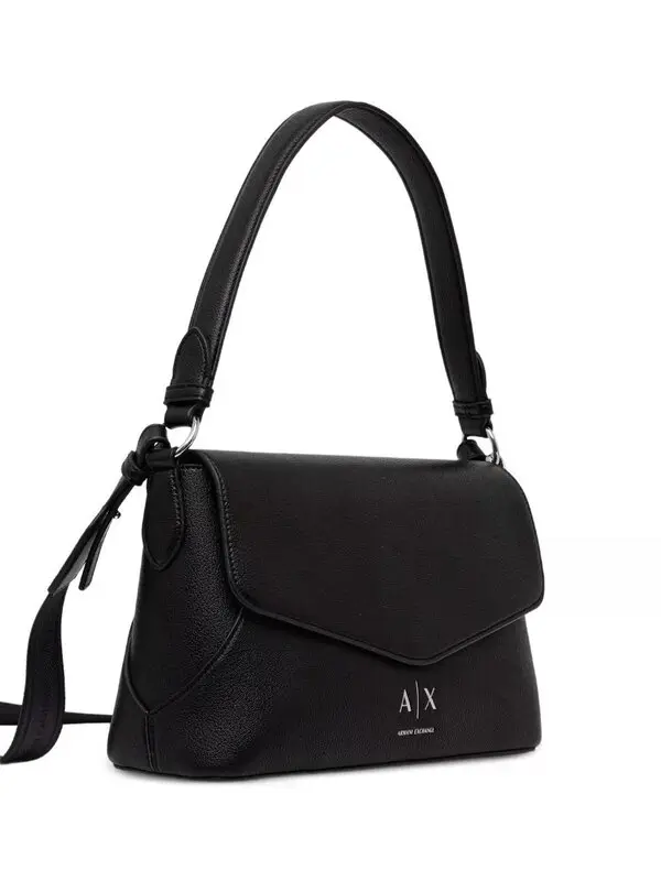 Armani Exchange Logo Plaque Pebbled Shoulder Bag