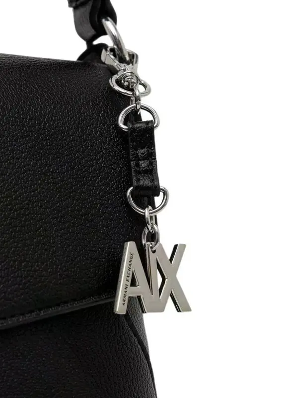 Armani Exchange Logo Plaque Pebbled Shoulder Bag