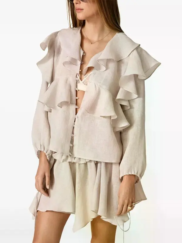 PNK Ruffled Smocked Mini Skirt