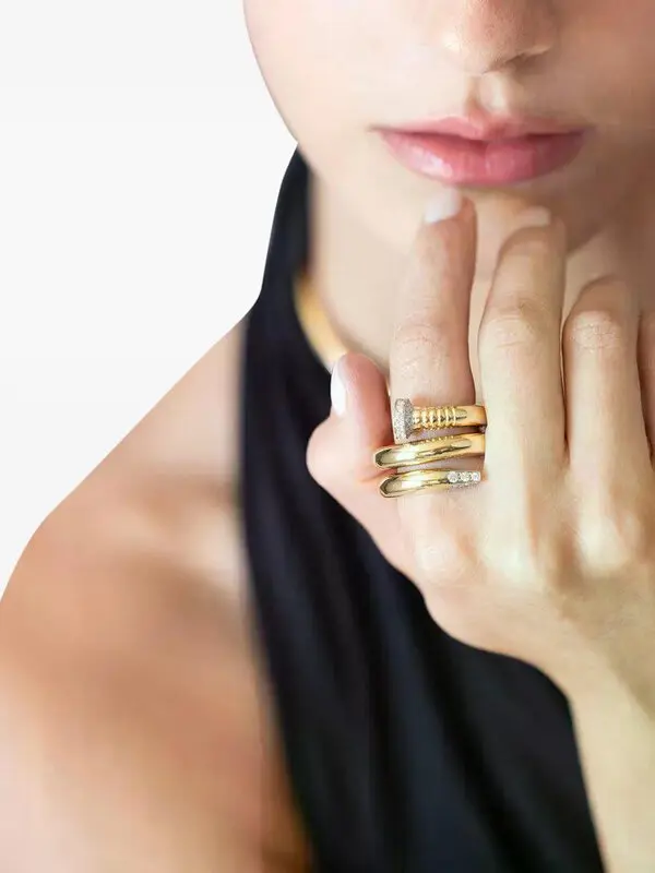 David Webb Diamond Nail Ring In 18k Yellow And Platinum