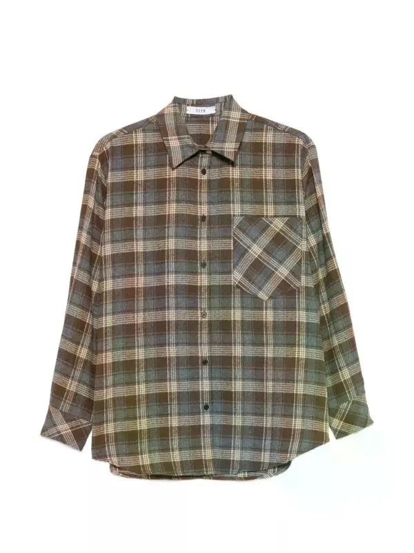 ELEH Checked Chest-pocket Shirt - Brown