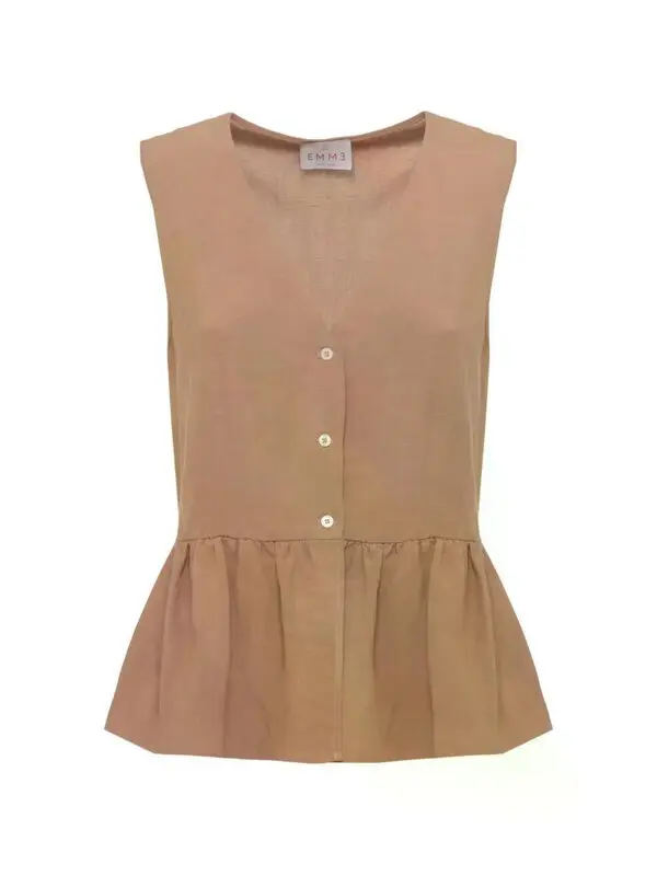 EMME Ruffle-hem V-neck Top