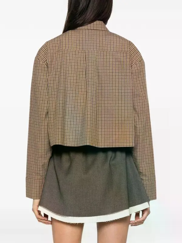 ELEH Cropped Shirt With Check Pattern