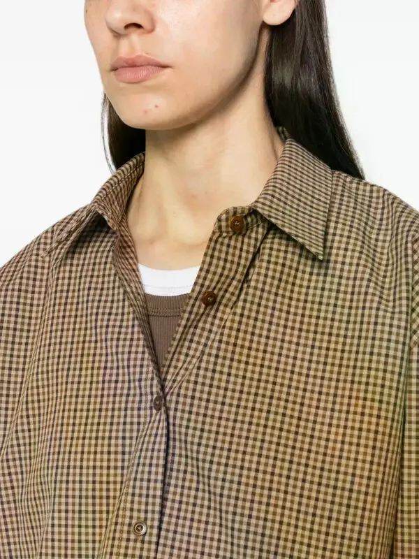 ELEH Cropped Shirt With Check Pattern