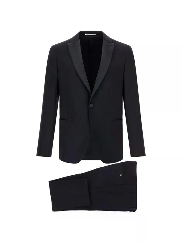 Pal Zileri Satin-trim Peak-lapel Suit - Black