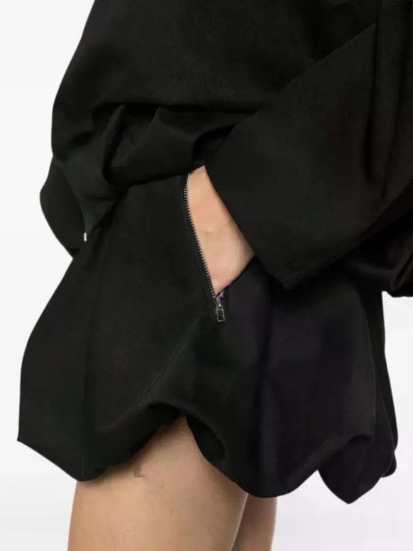 ELEH Bubble-hem Zip-detail Mini Skirt