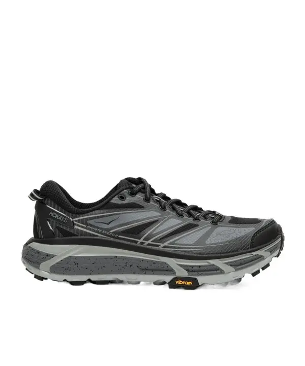 Hoka One One Round Toe Lace-up Sneakers - Black
