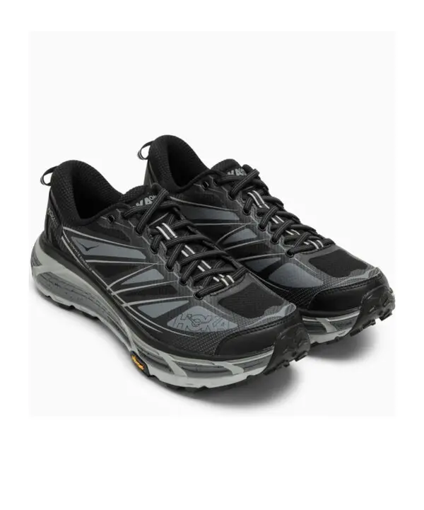 Hoka One One Round Toe Lace-up Sneakers - Black