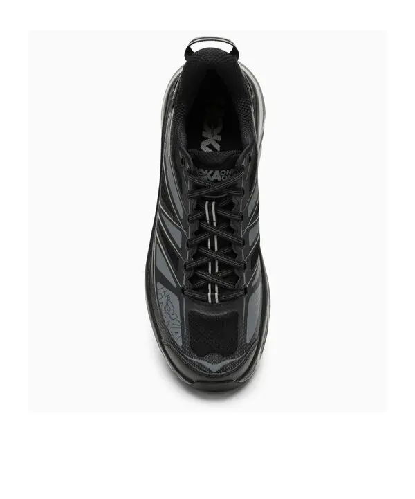Hoka One One Round Toe Lace-up Sneakers - Black