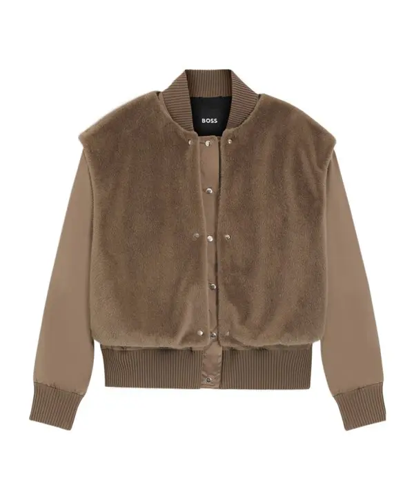 Hugo Boss Boss Bomber Jacket With Removable Faux-fur Gilet
