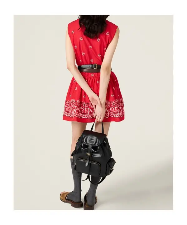 Miu Miu Slubbed Poplin Mini-dress