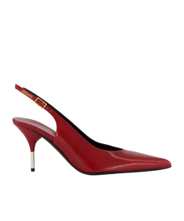 Versace Nyx Leather Slingbacks 80 Mm