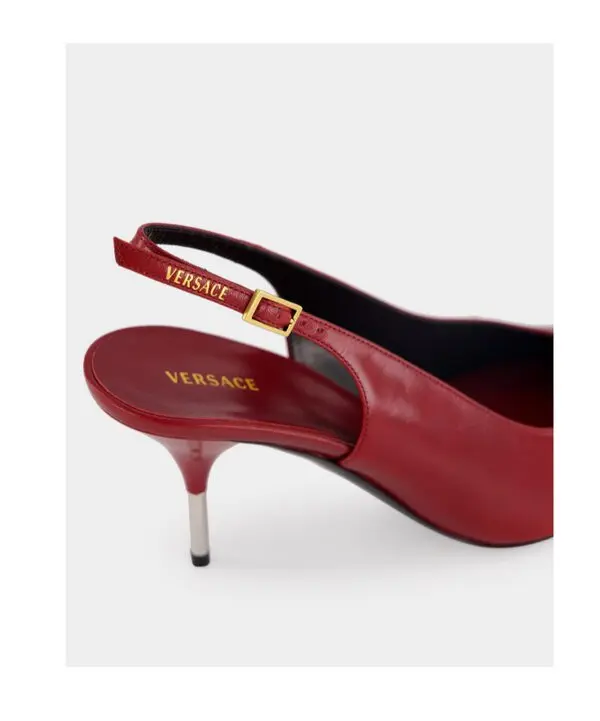 Versace Nyx Leather Slingbacks 80 Mm