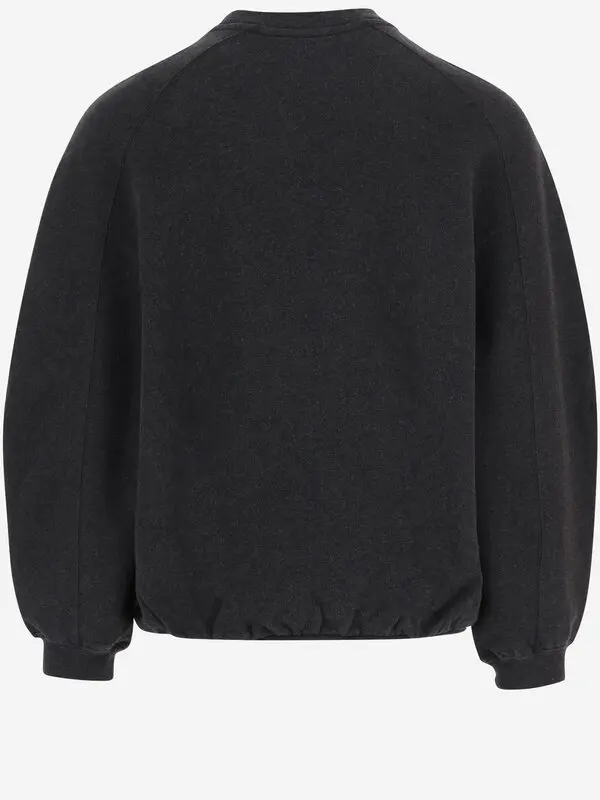 Jacquemus Long Sleeve Sweatshirt With Ribbed Details - Dark Grey