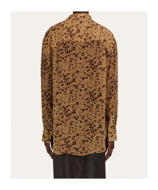 FERRAGAMO Georgette Shirt With Orchid Print - Brown