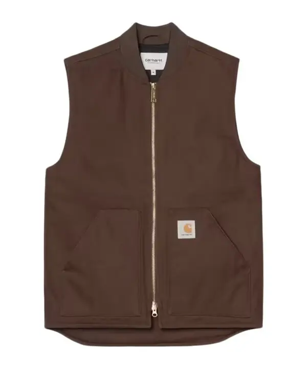 Carhartt Work In Progress Classic Logo Patch Zipped Vest