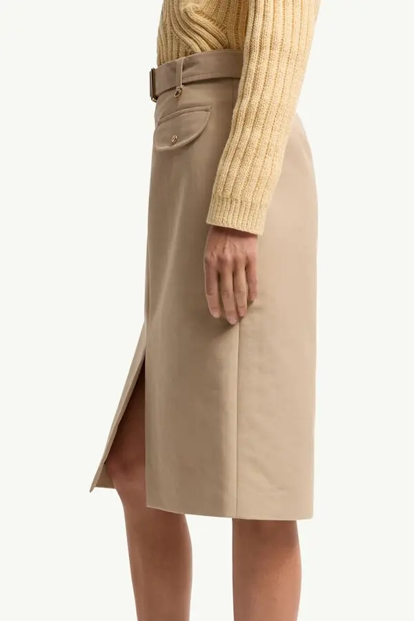 Moncler Belted Knee-length Cotton Skirt
