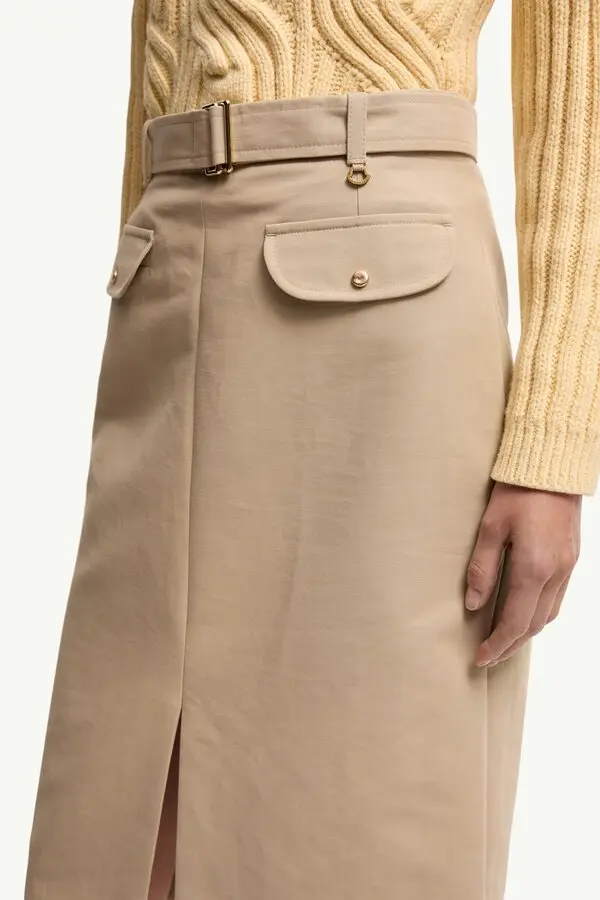 Moncler Belted Knee-length Cotton Skirt