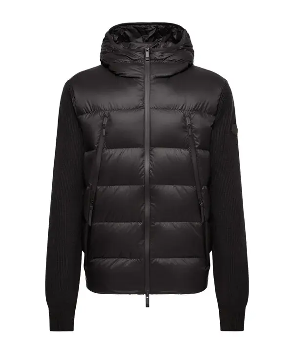 Moncler Wool Padded Zip-up Cardigan With Hood