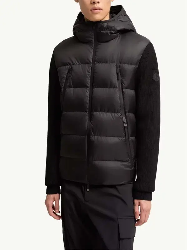 Moncler Quilted Front Cardigan With Hood