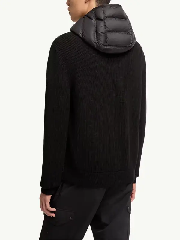 Moncler Quilted Front Cardigan With Hood
