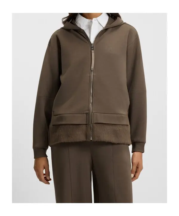 Hugo Boss Zip-up Hoodie With Drawstring