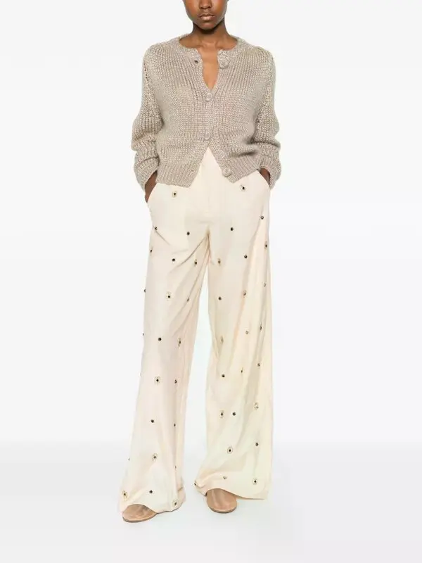 FORTE_FORTE Crystal-embellished Palazzo Pants