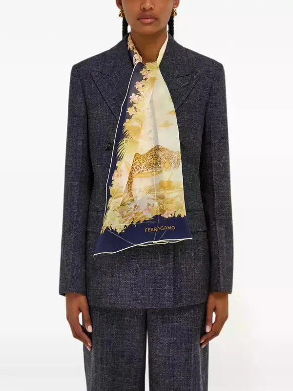 FERRAGAMO Jungle-print Silk Scarf
