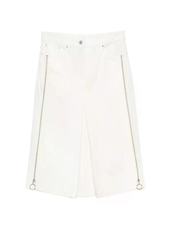 Rabanne Zip-detail Denim Midi Skirt - White