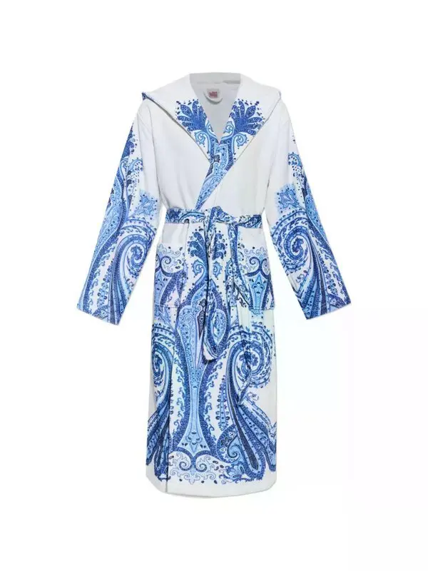 Etro Paisley-print Hooded Bathrobe - White
