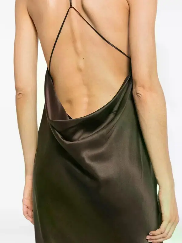 TOM FORD Halterneck Silk Evening Maxi Dress - Brown