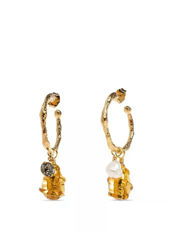 FORTE_FORTE Pearl-embellished Hoop Earrings
