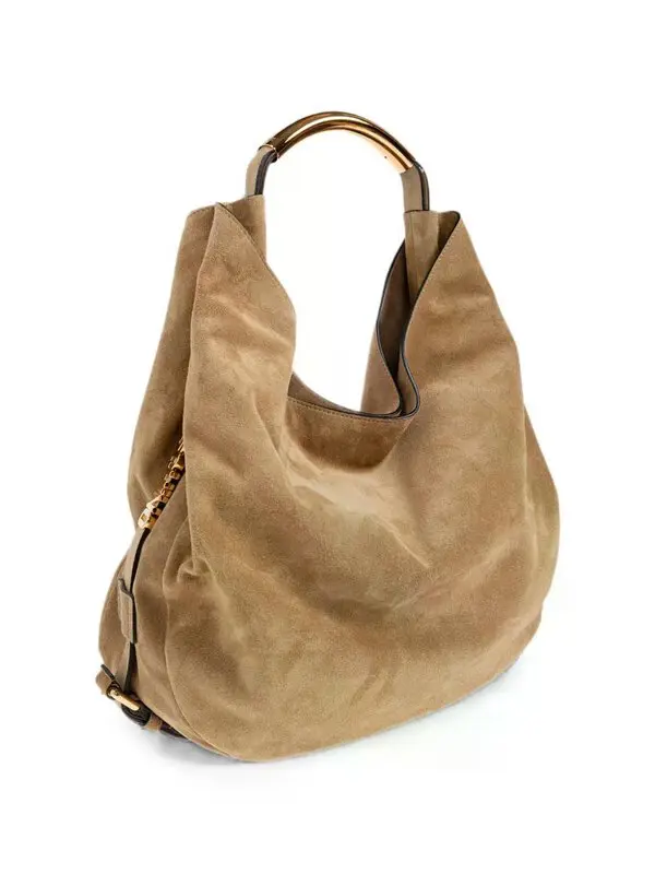 Moschino Medium Handle Me Suede Tote Bag